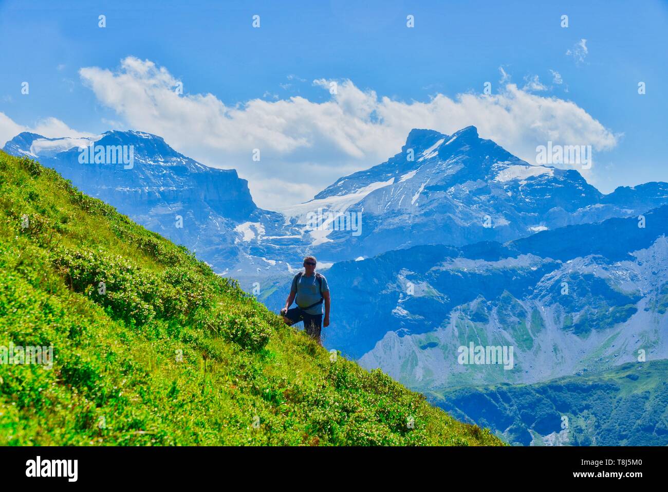 Switzerland winter snow man walking hi-res stock photography and images ...