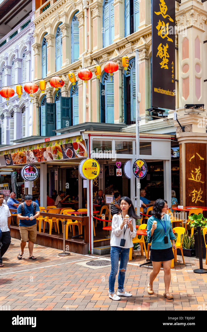 Colourful Restaurants In Chinatown, Singapore, South East Asia Stock ...