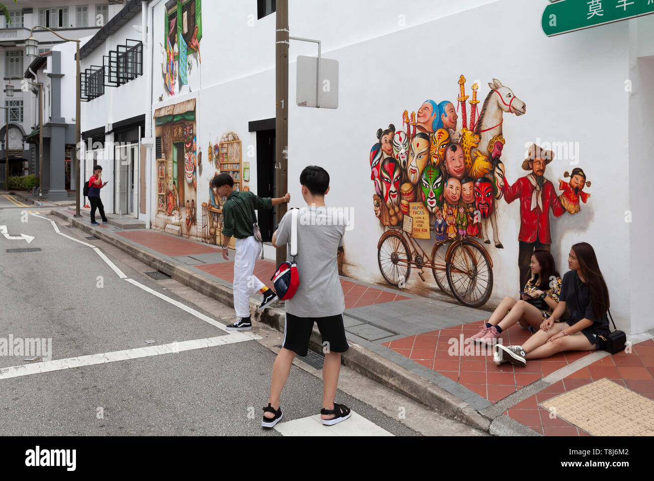 A Colourful Street Mural, Singapore, South East Asia Stock Photo - Alamy
