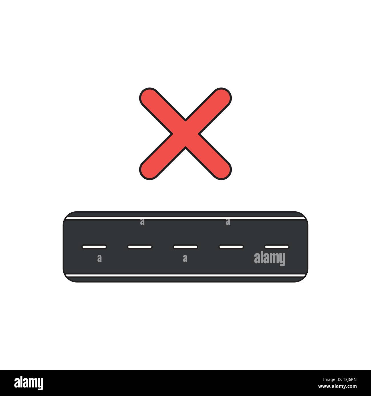 Vector illustration icon concept of road with x mark symbol. Black ...