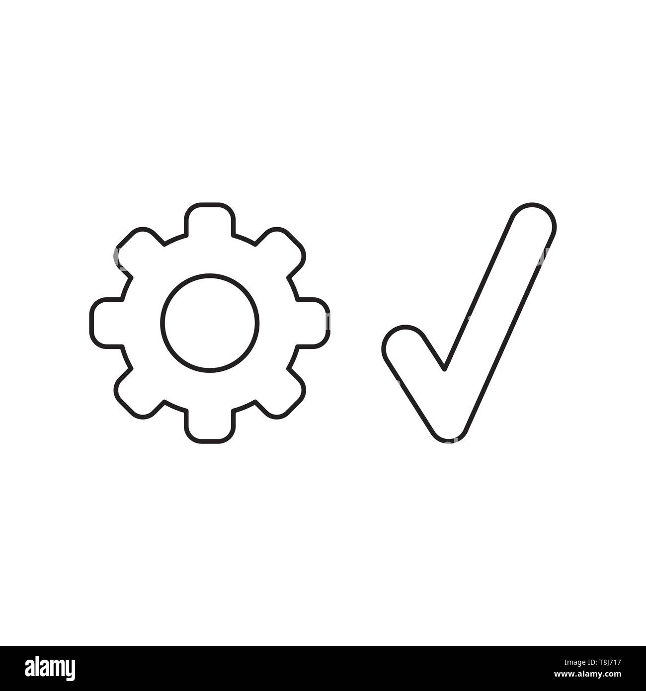 Gear check mark Stock Vector Images - Alamy