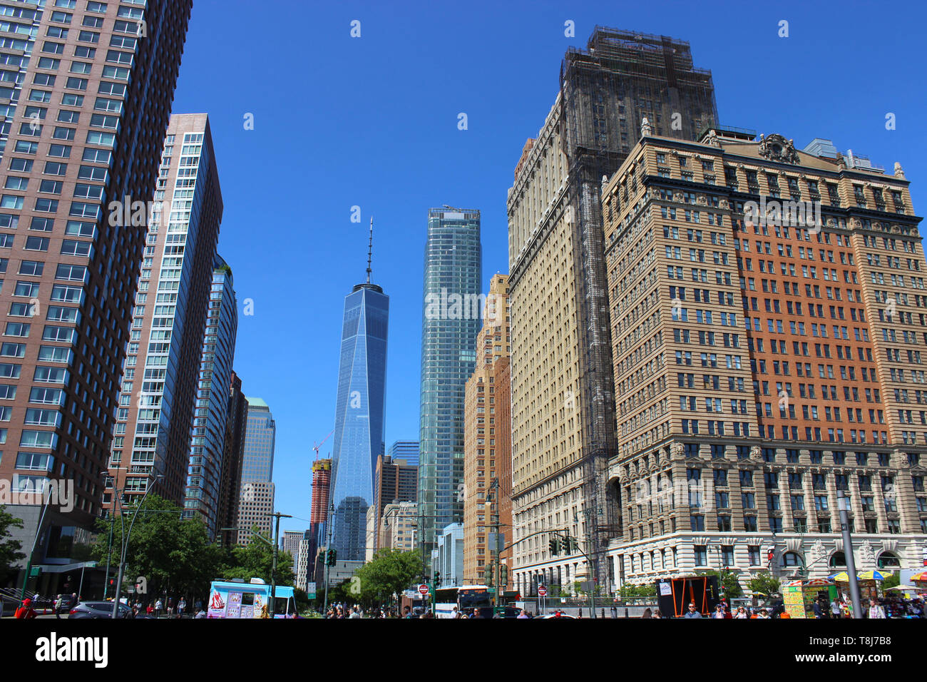 View to One World Trade Center from Battery Place Stock Photo - Alamy