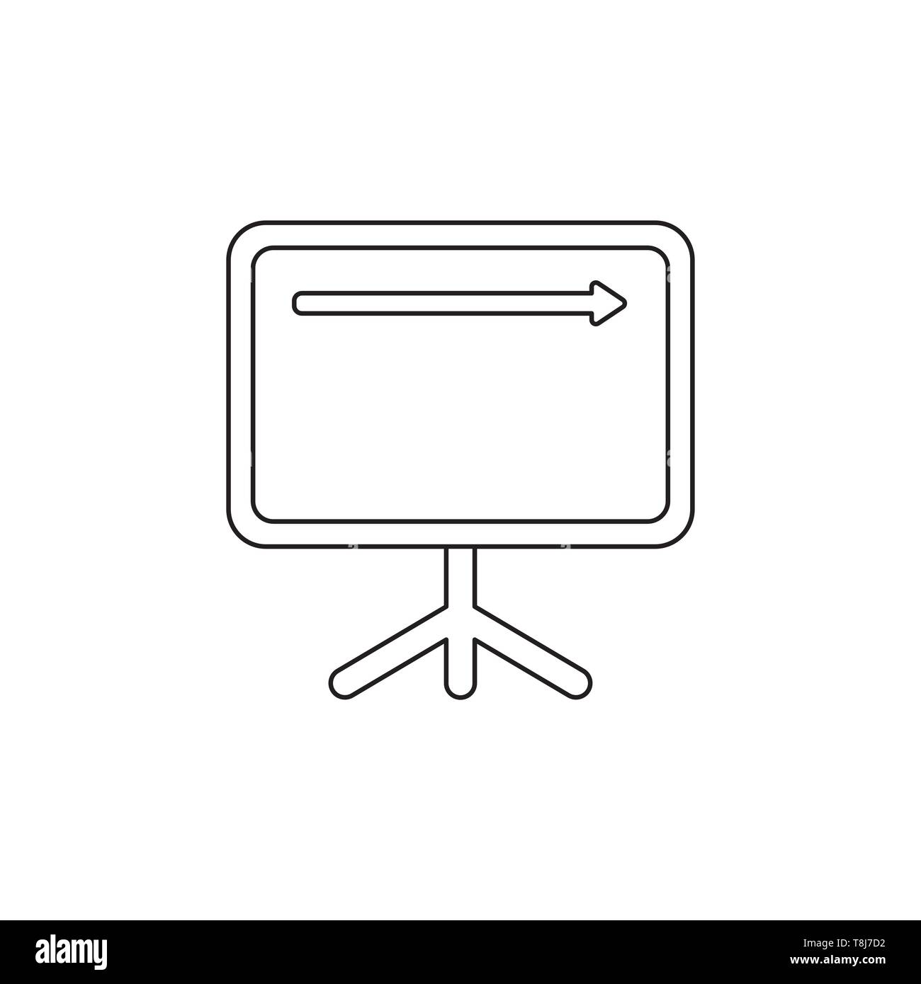 Vector icon concept of sales chart arrow up. Black outlines Stock ...