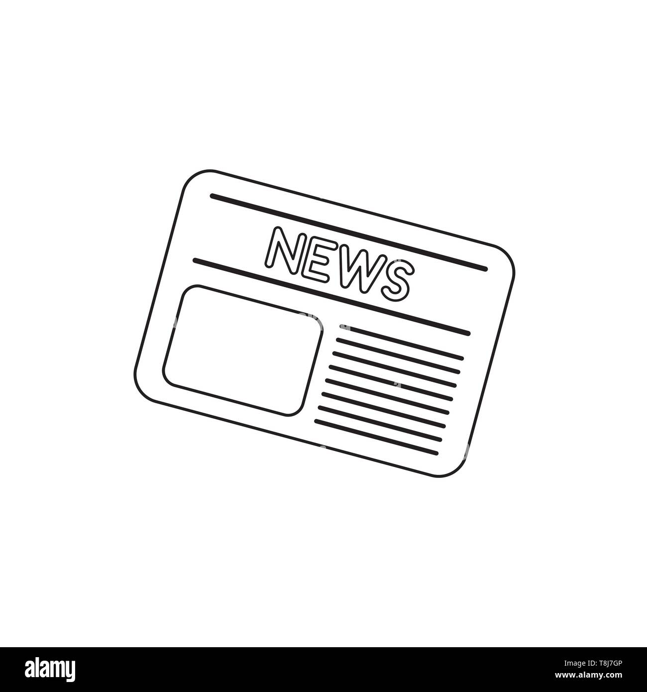 Vector icon concept of newspaper. Black outlines Stock Vector Image ...