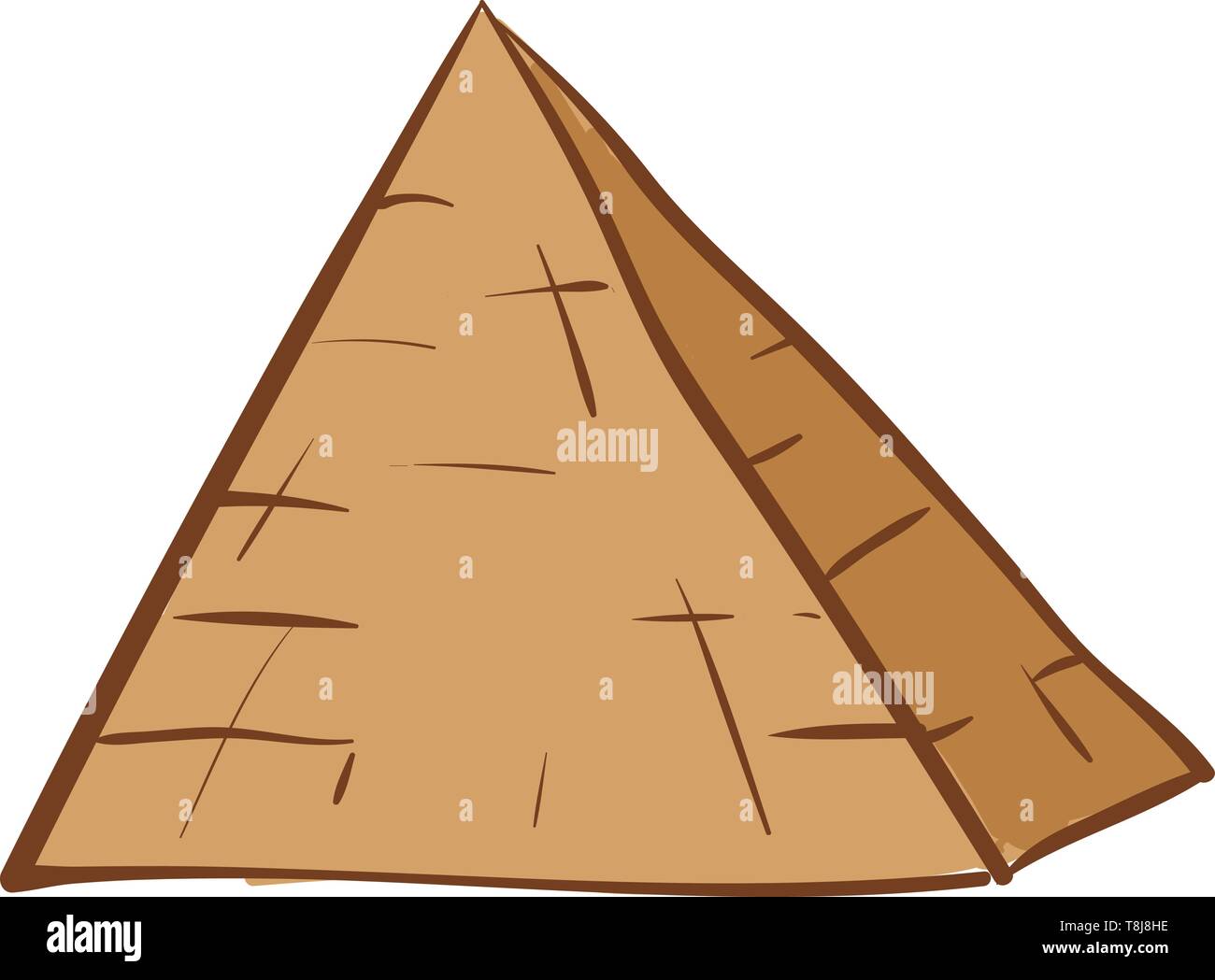 The A pyramid whose outer surfaces are triangular and that converge to ...