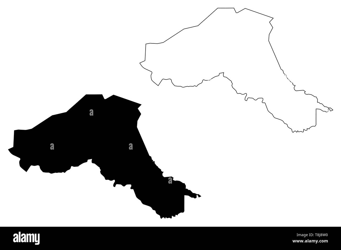 Sahel Region (Regions of Burkina Faso, Burkina Faso) map vector ...