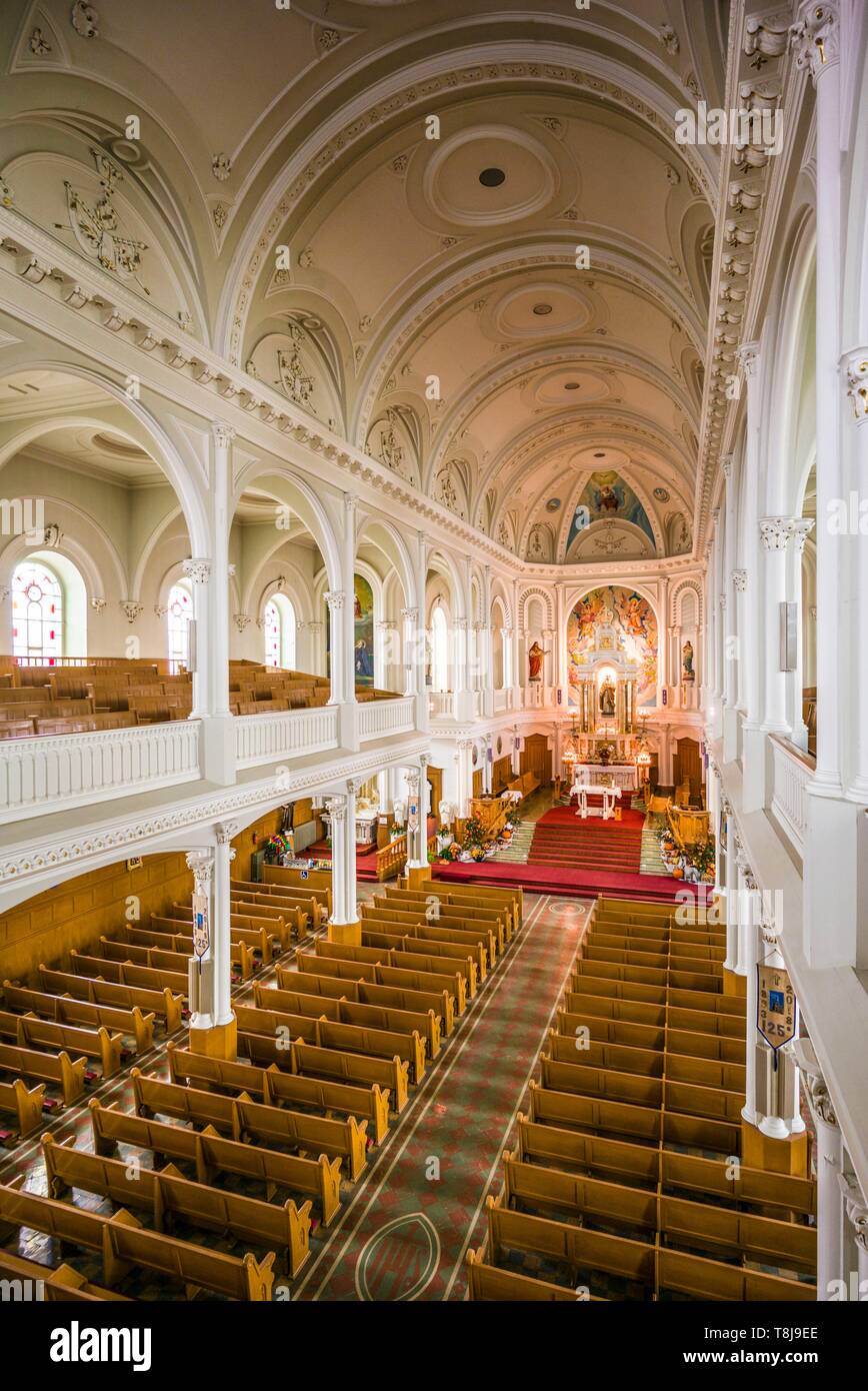 Canada, Nova Scotia, Cabot Trail, Cheticamp, Eglise St. Pierre church ...