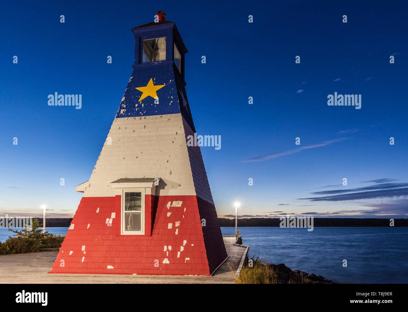 Canada, Nova Scotia, Cabot Trail, Cheticamp, town harbor with ...