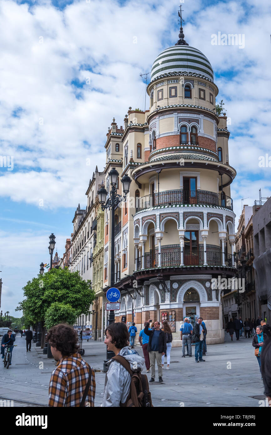 Seville, Spain - May 8th 2019 Saint Francis Square in downtown of the ...