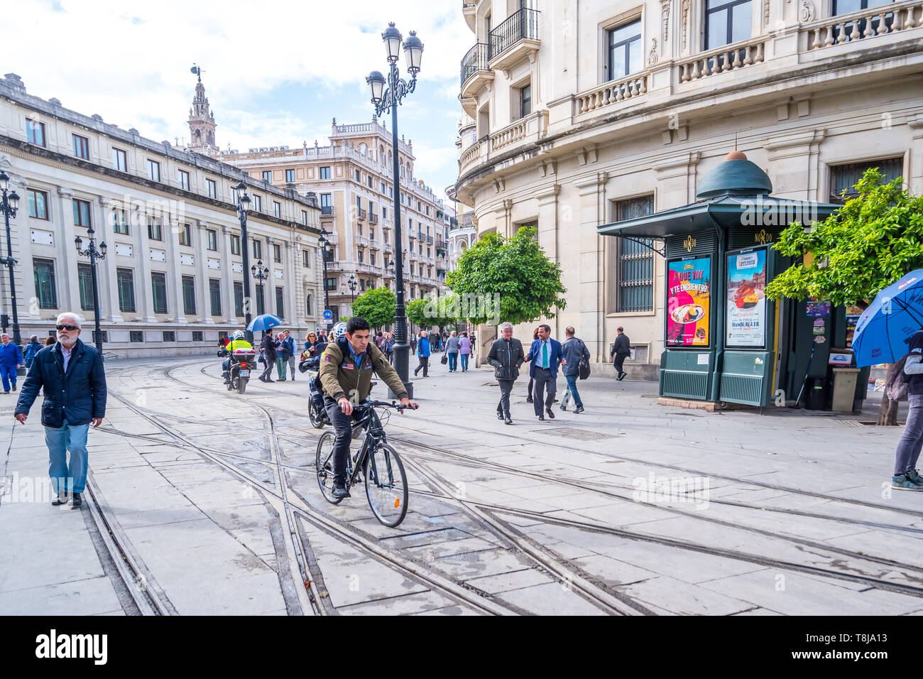 Seville, Spain - May 8th 2019 Saint Francis Square in downtown of the ...