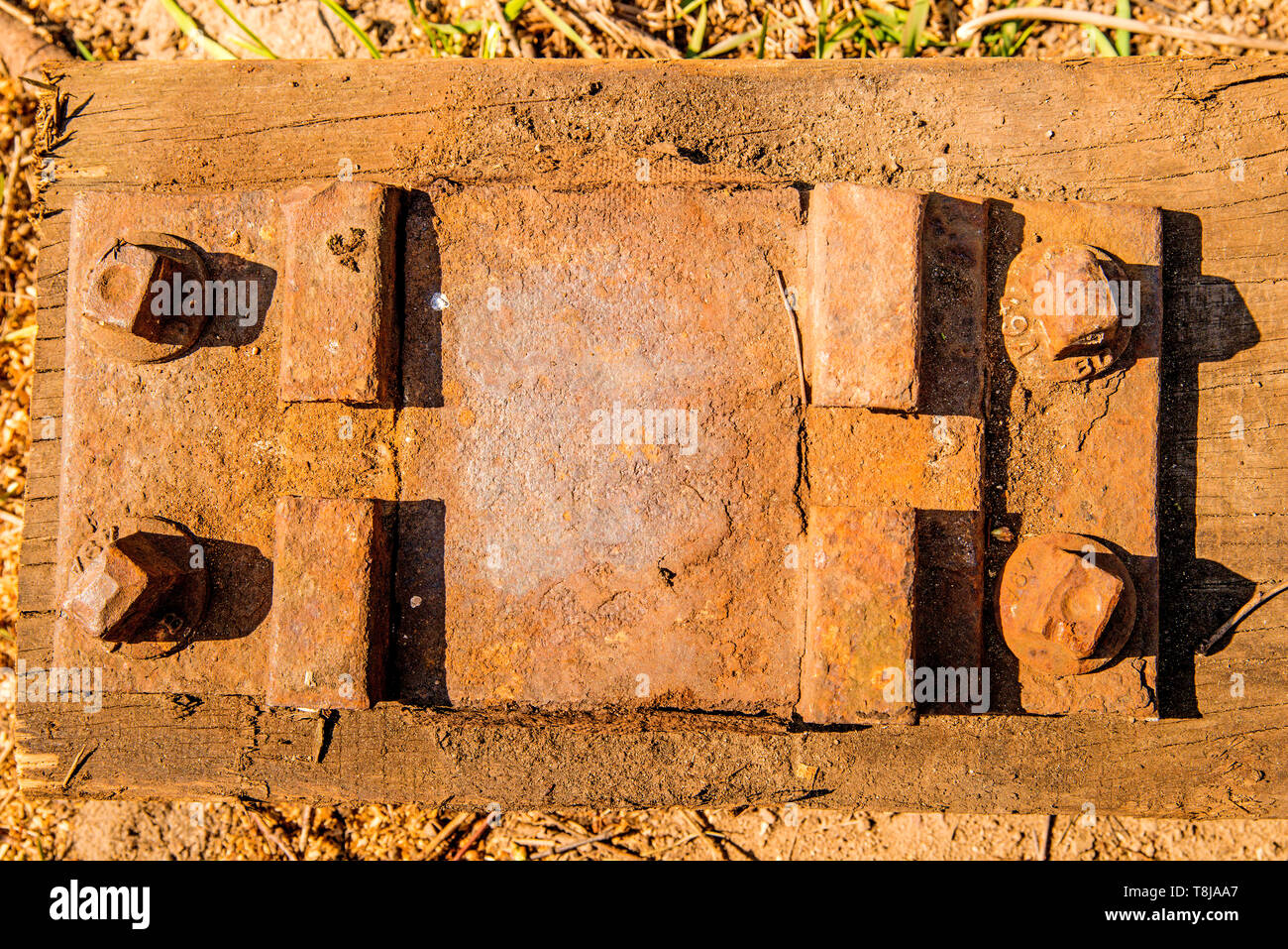 old railway sleepers of an old railway in Poland Stock Photo - Alamy