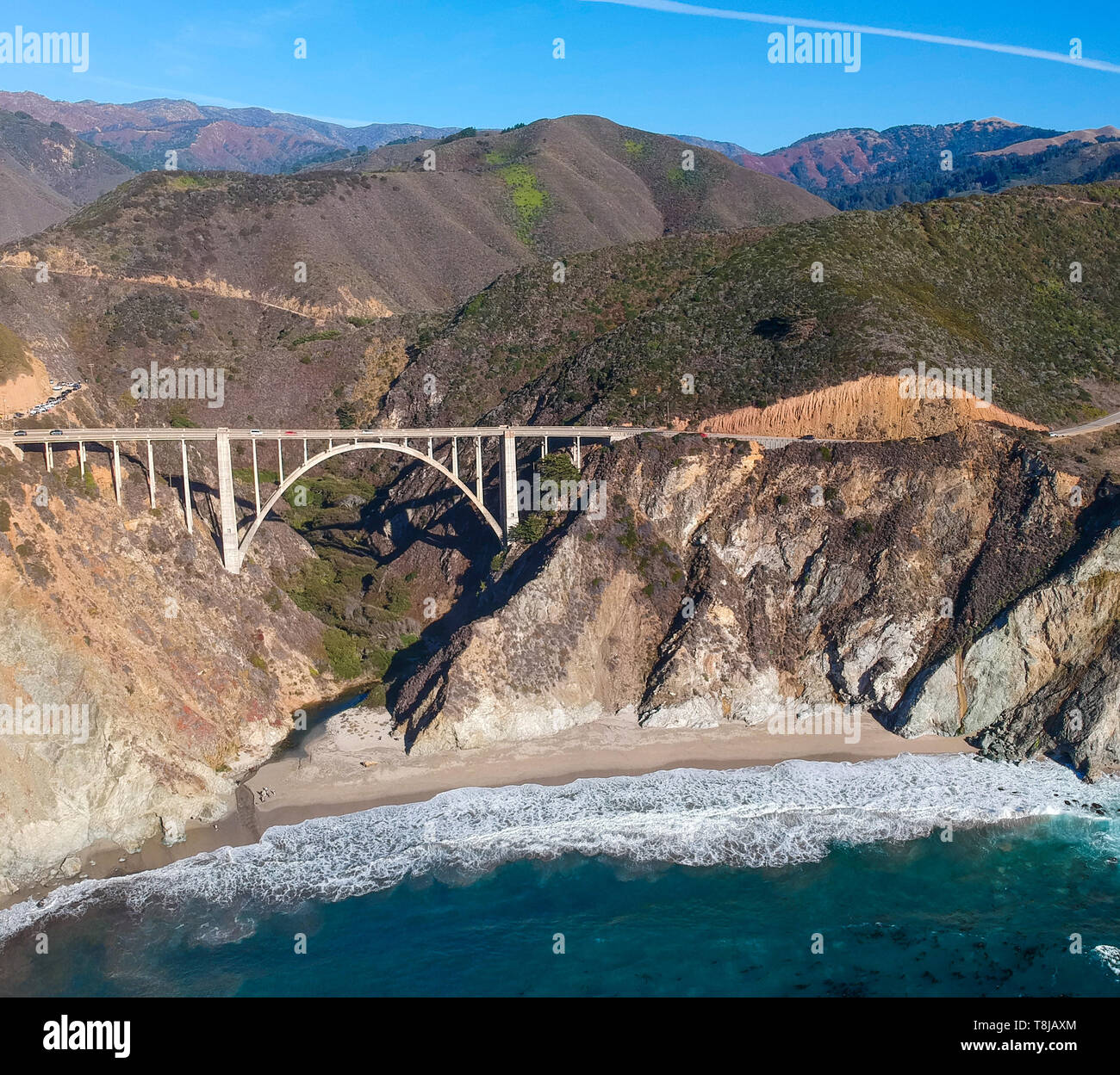 Bixby Bridge and Pacific Coast Highway at Big Sur in California, USA ...