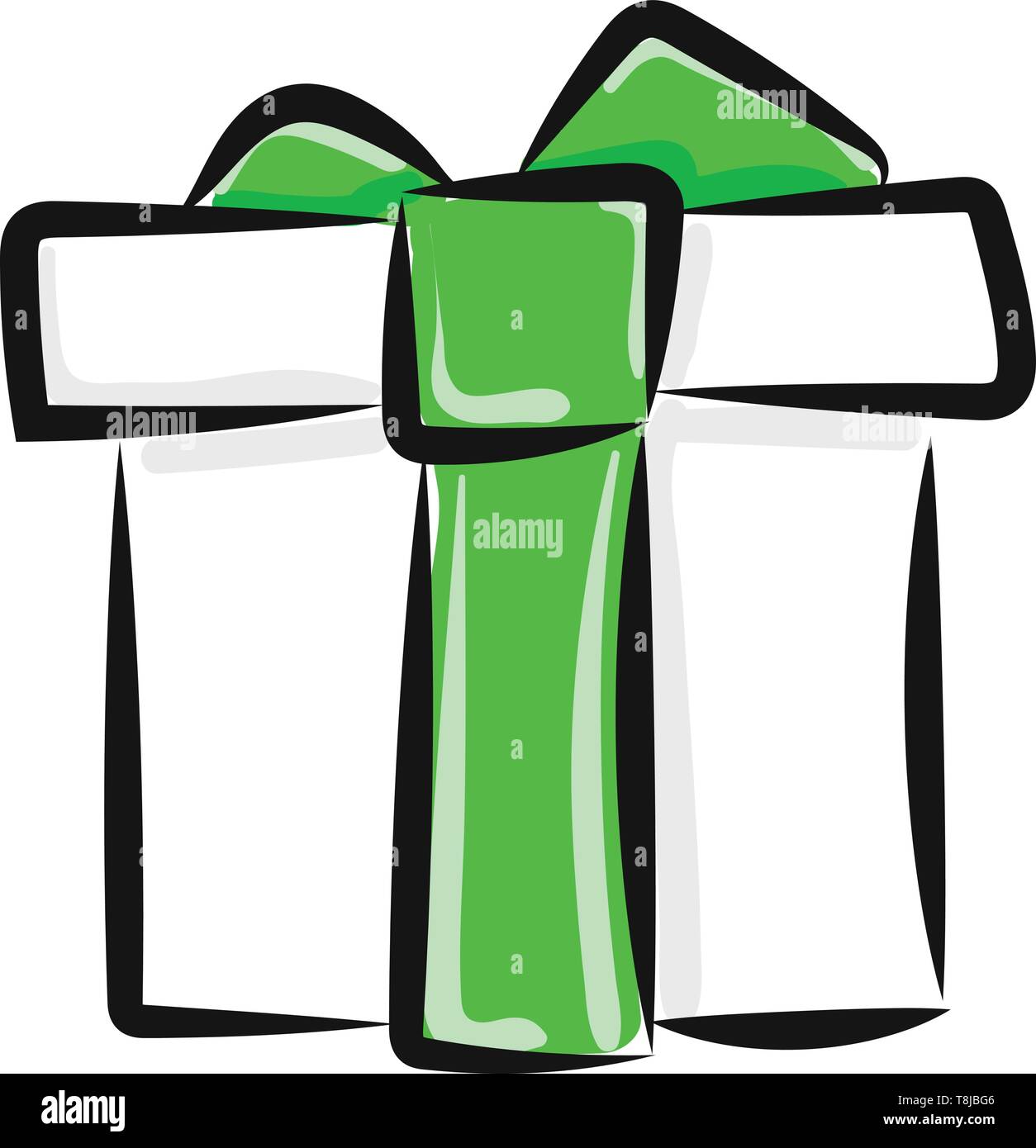 A colour drawing of a gift box, vector, color drawing or illustration ...