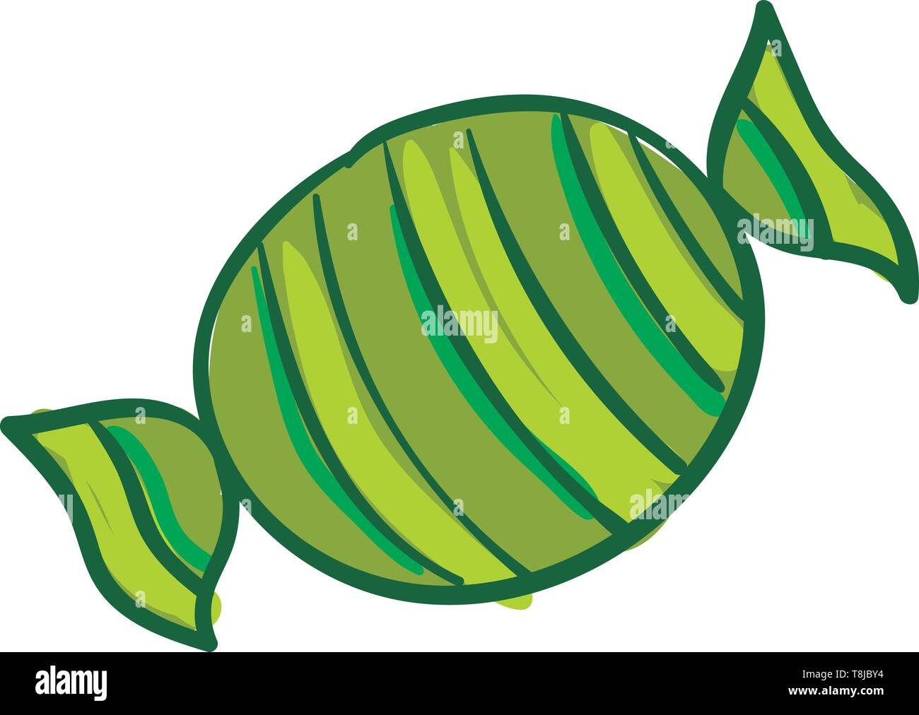 A candy in green coloured wrapper. Kids favorite., vector, color ...