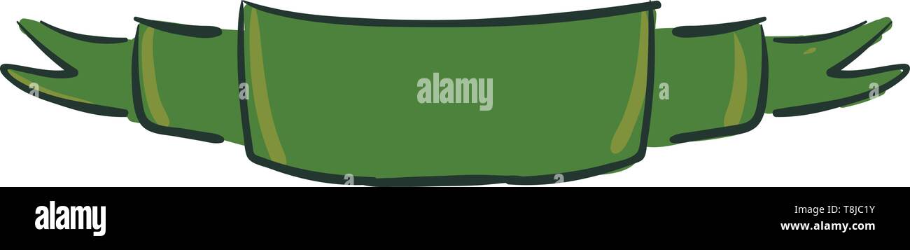 A color drawing of a green ribbon, vector, color drawing or ...