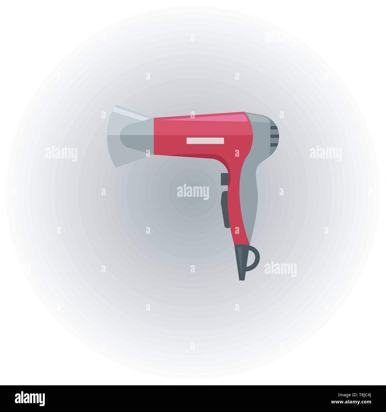 A color illustration of a electric hair drier, vector, color drawing or ...