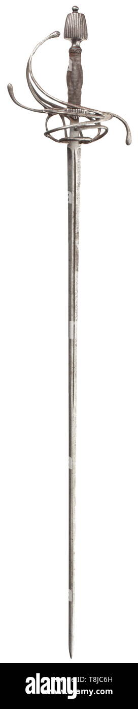 A German rapier, circa 1600 Slender thrusting blade of flattened ...