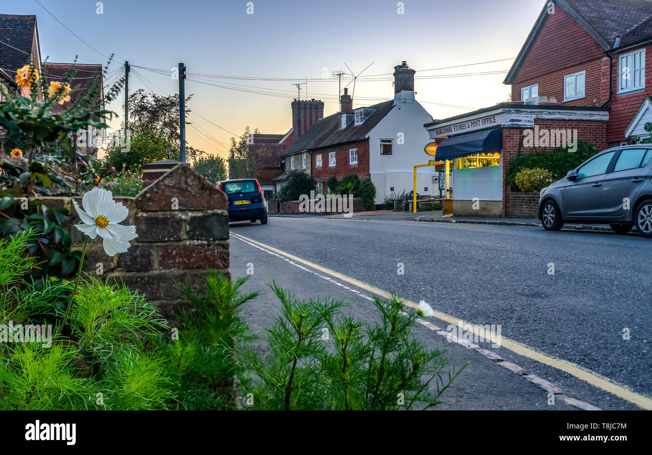 Village high street at dawn Stock Photo - Alamy