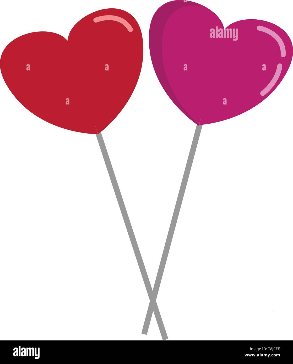 A coloured illustration of two heart shape candies, vector, color ...