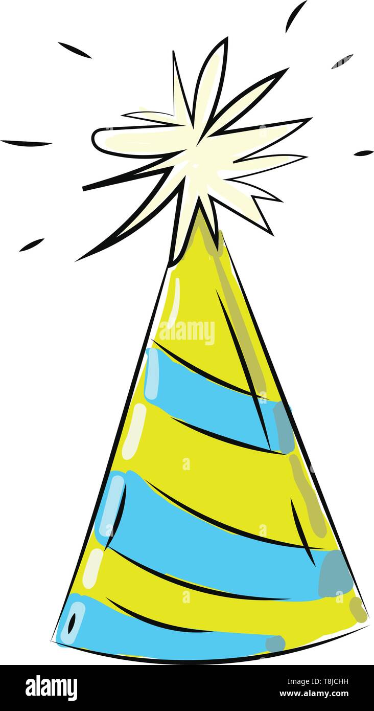 A coloured illustration of a multi coloured hat, vector, color drawing ...