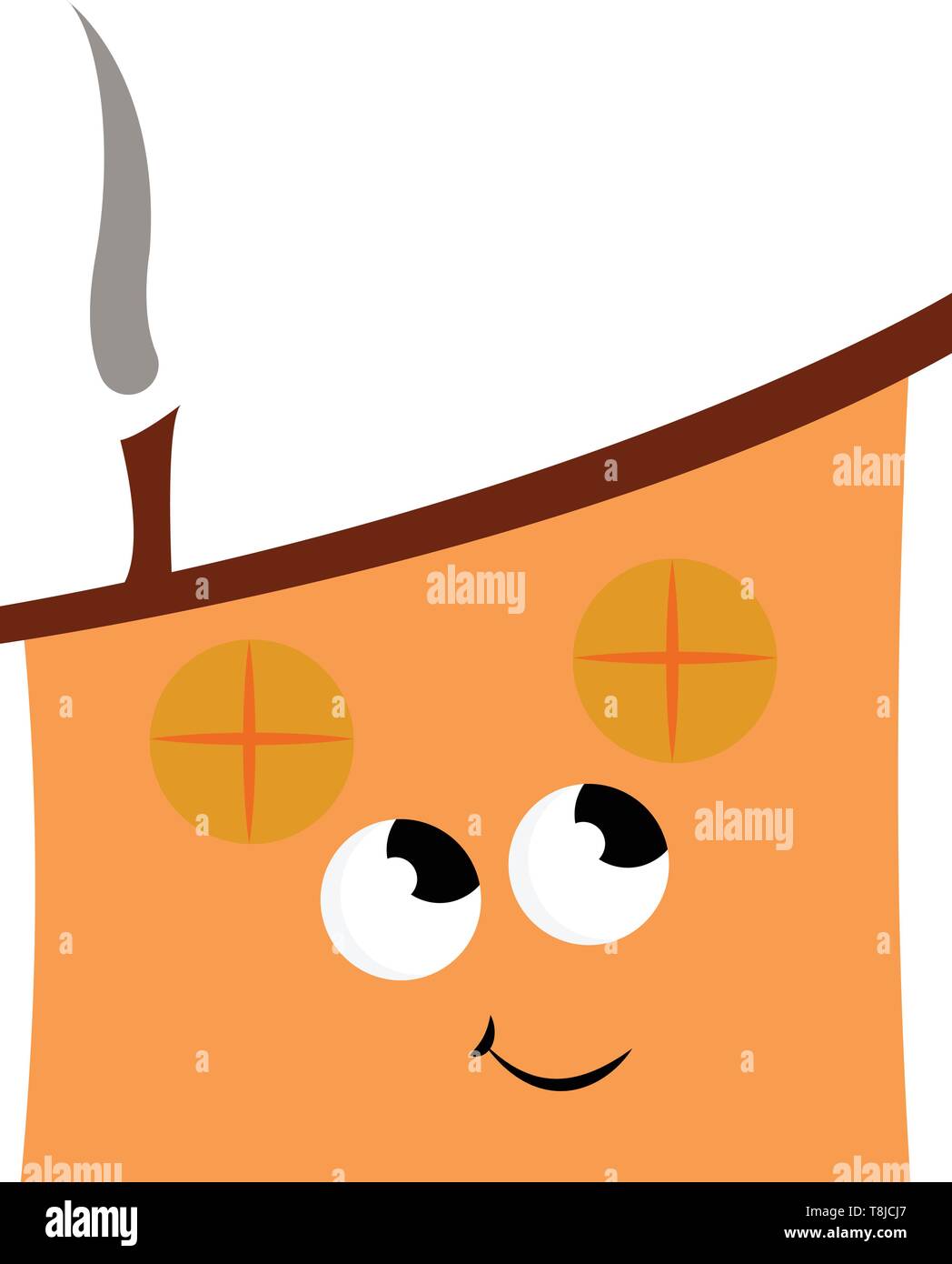 A coloured drawing of a house., vector, color drawing or illustration ...