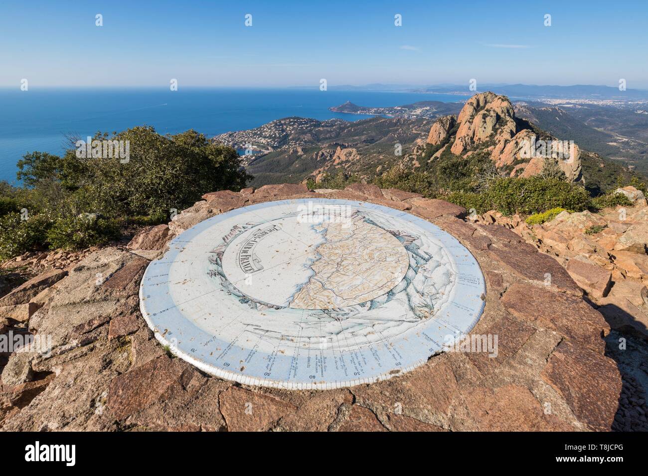France, Var, Saint Raphael's common Agay, massif of Esterel, viewpoint ...