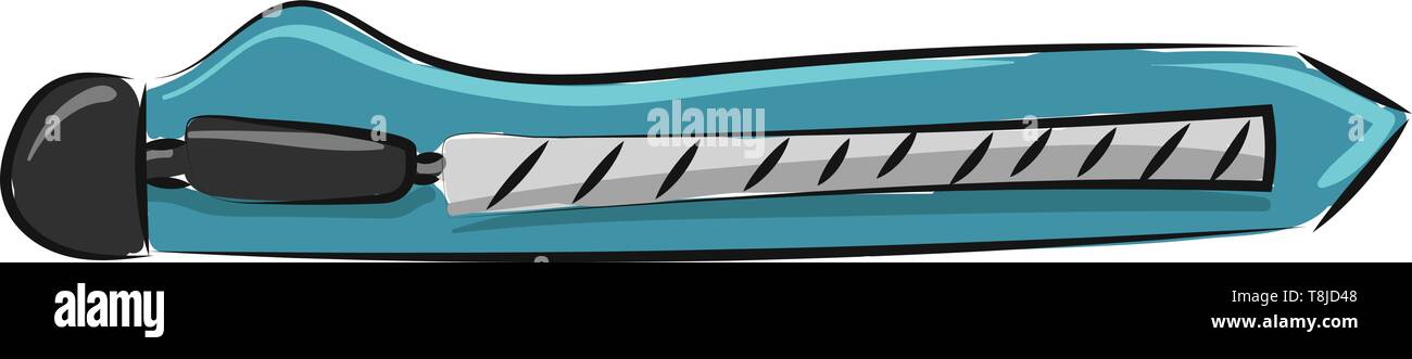 A blue colored lancet used for surgery, vector, color drawing or ...