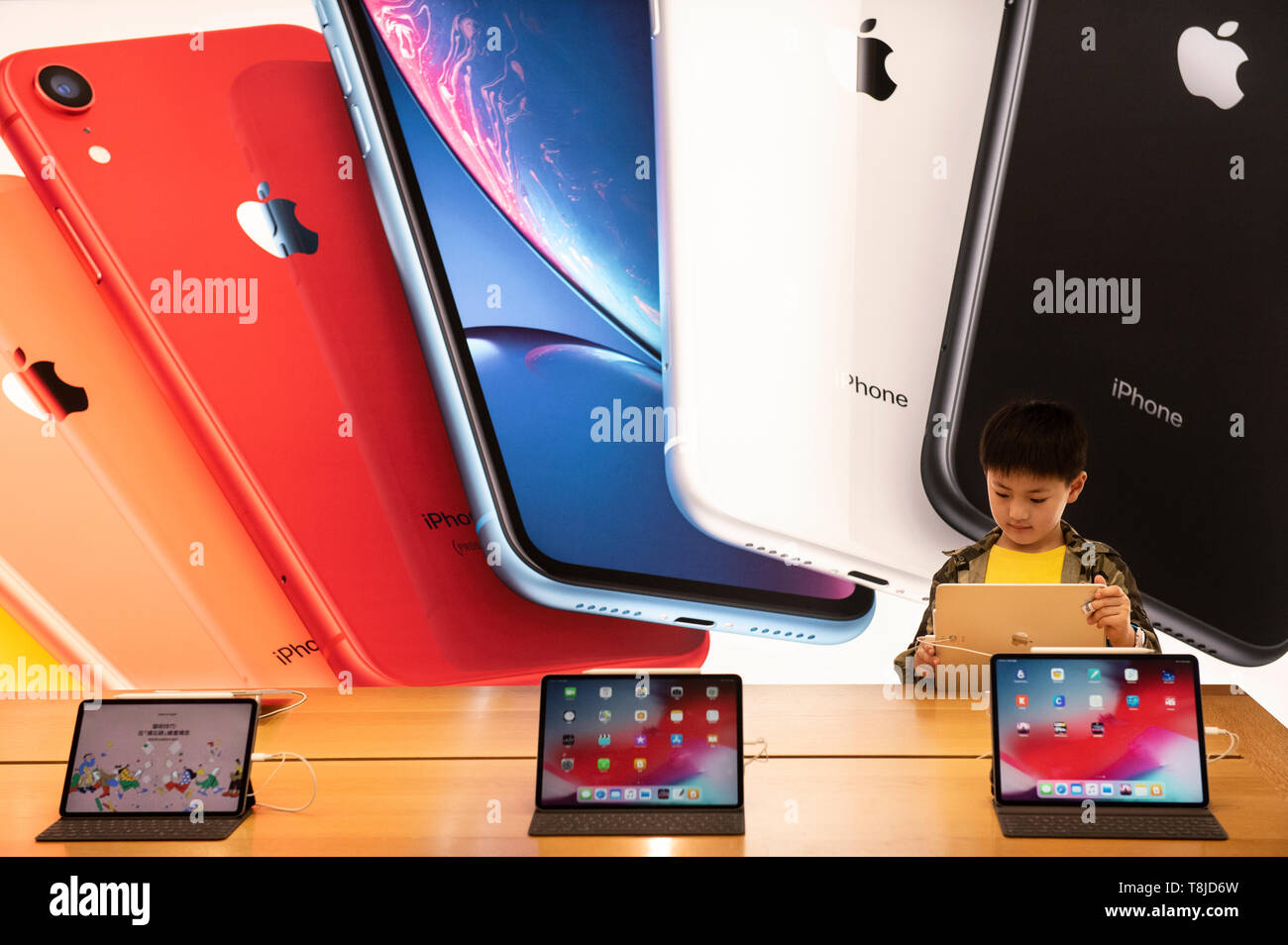 A child seen with a ipad at an American multinational technology ...