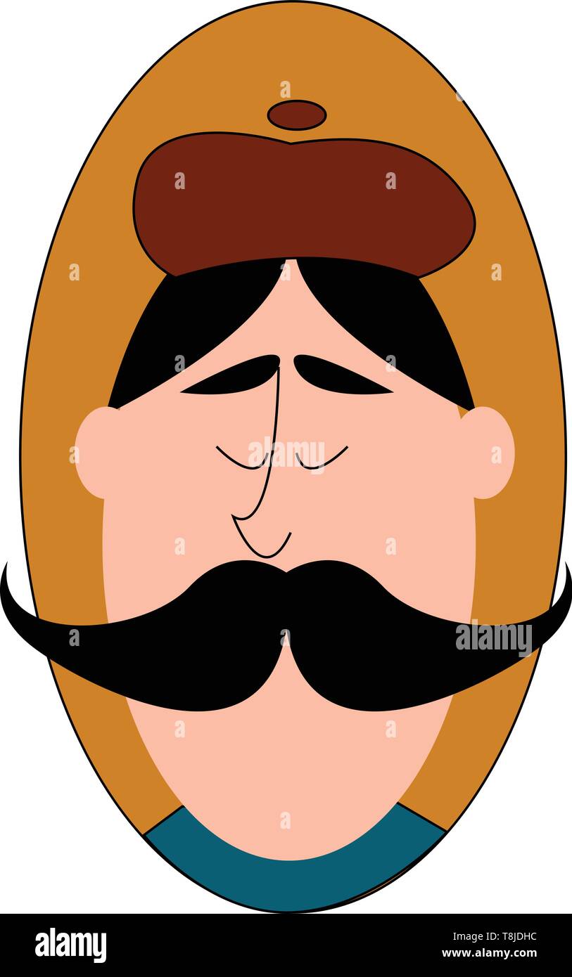 A man wearing traditional brown colored hat with big fat thick ...