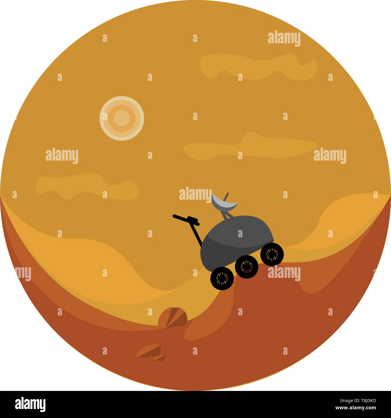 A blue colored motor vehicle that travels across the surface of mars ...