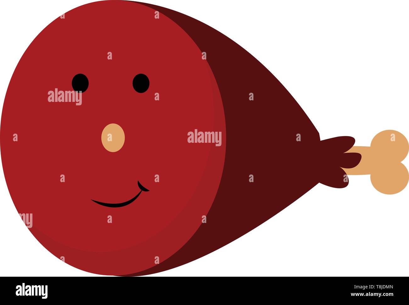 Red juicy chunk of meat making a healthy and nutritious meal, vector ...