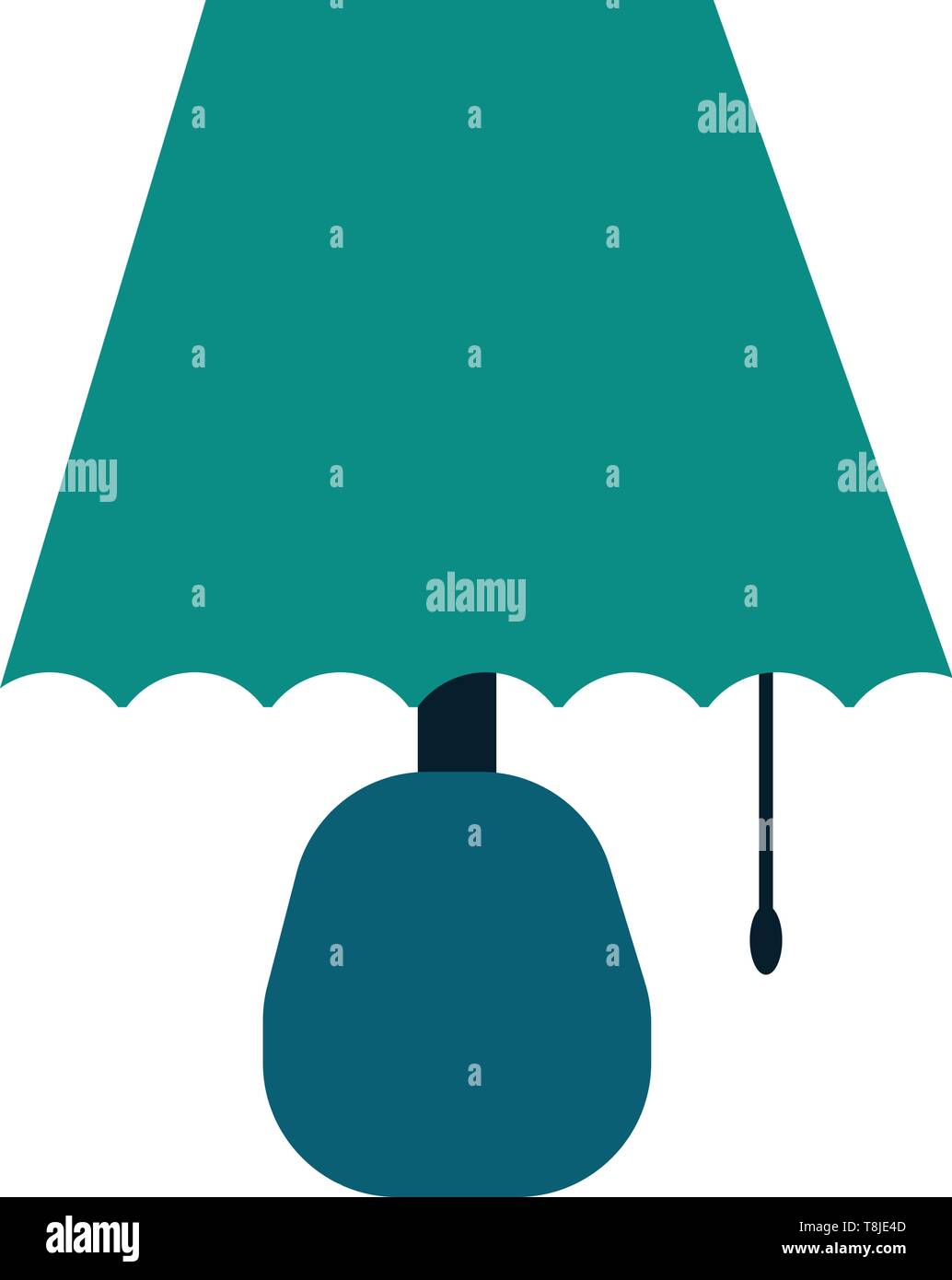 Blue light with blue stand, dark blue switch, vector, color drawing or ...