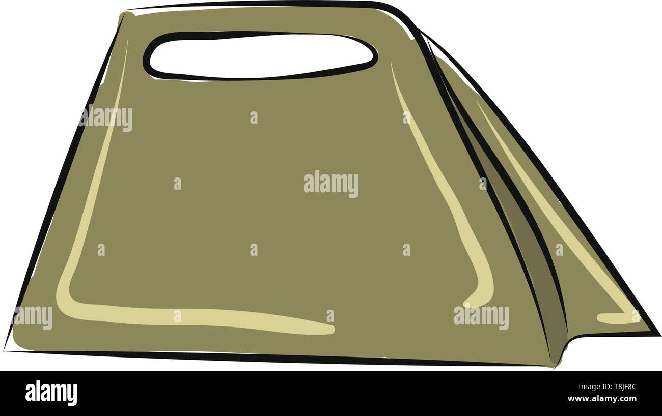 A green colored package, with a handle, vector, color drawing or ...