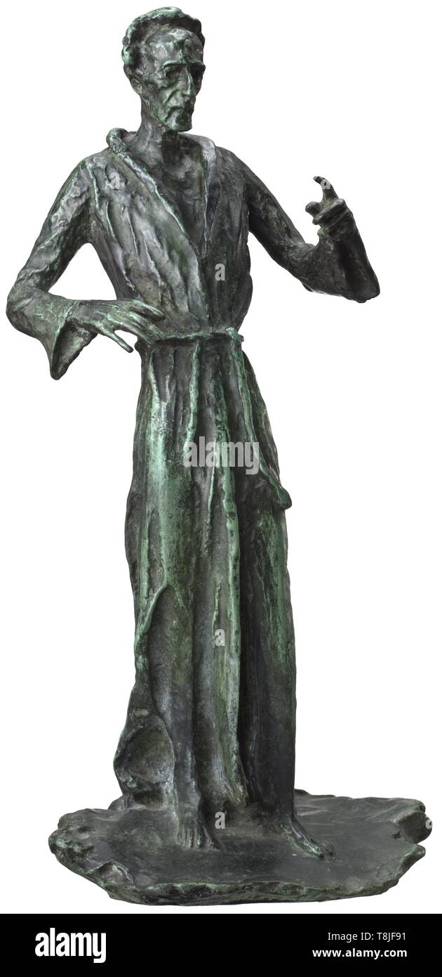 Arno Breker (1900 - 1991) - Prophet, circa 1963 Bronze with green ...