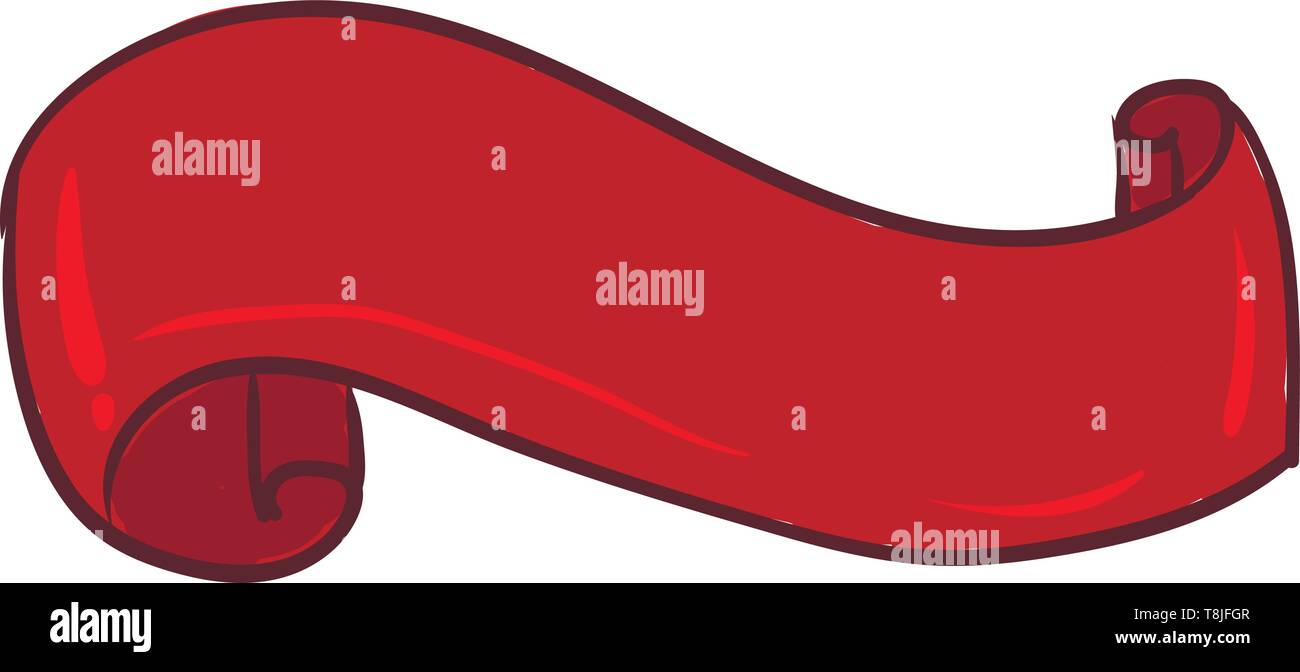 A red color ribbon used for gifts wrapping or tying hair, vector, color ...