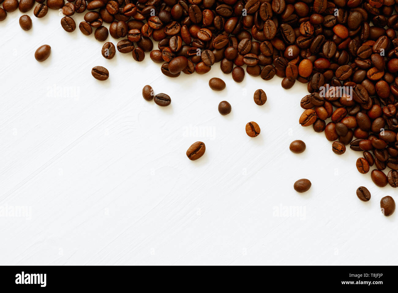 Coffee beans isolated on white background with copyspace for text ...