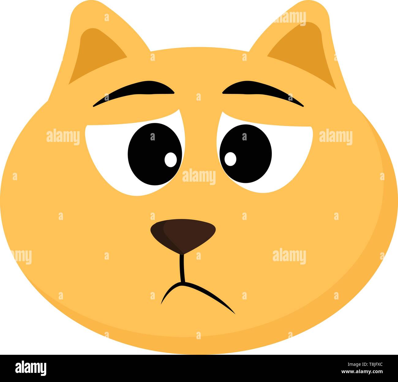 A cat light brown in color and a frown on the face, vector, color ...