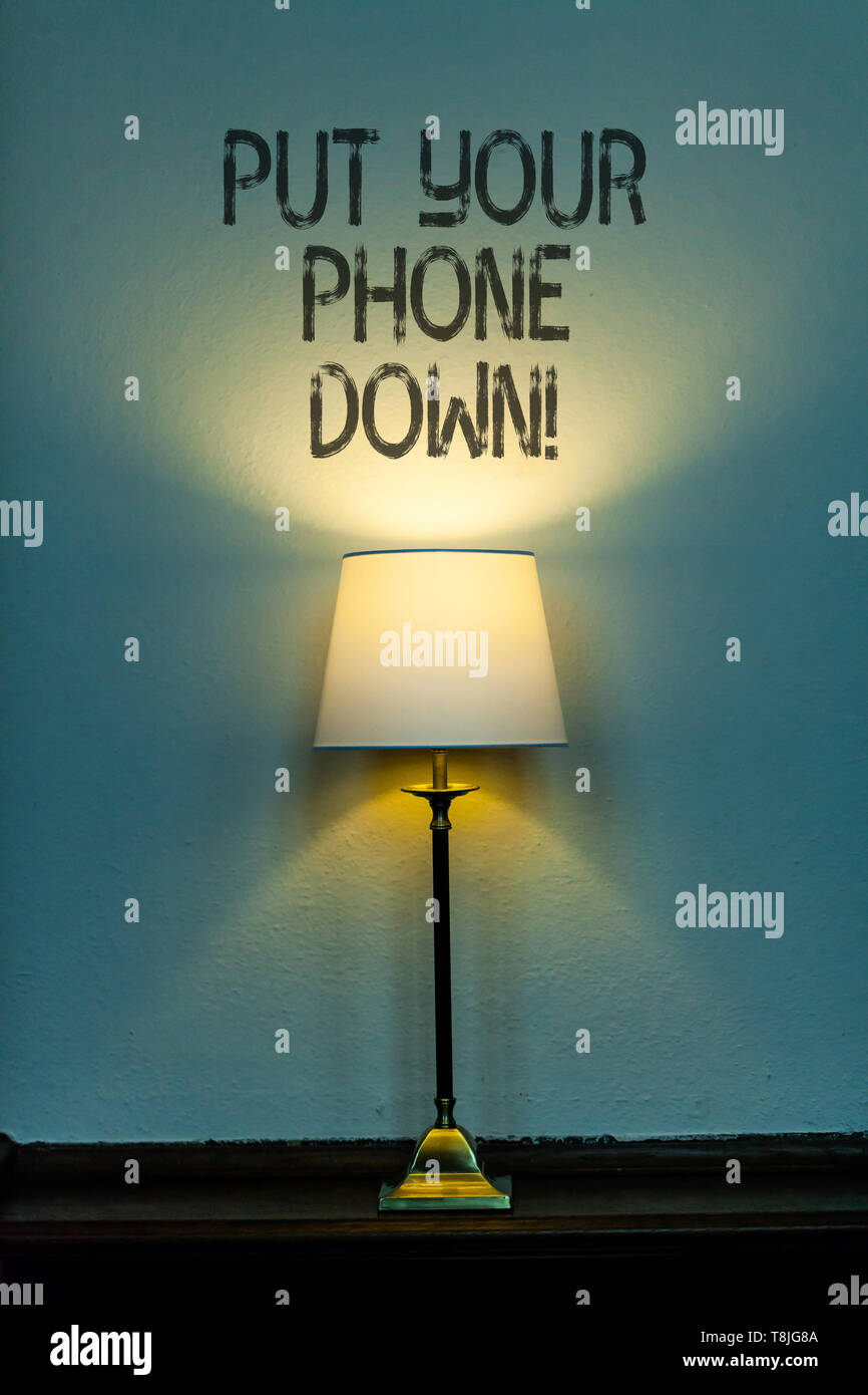 Conceptual hand writing showing Put Your Phone Down. Concept meaning ...