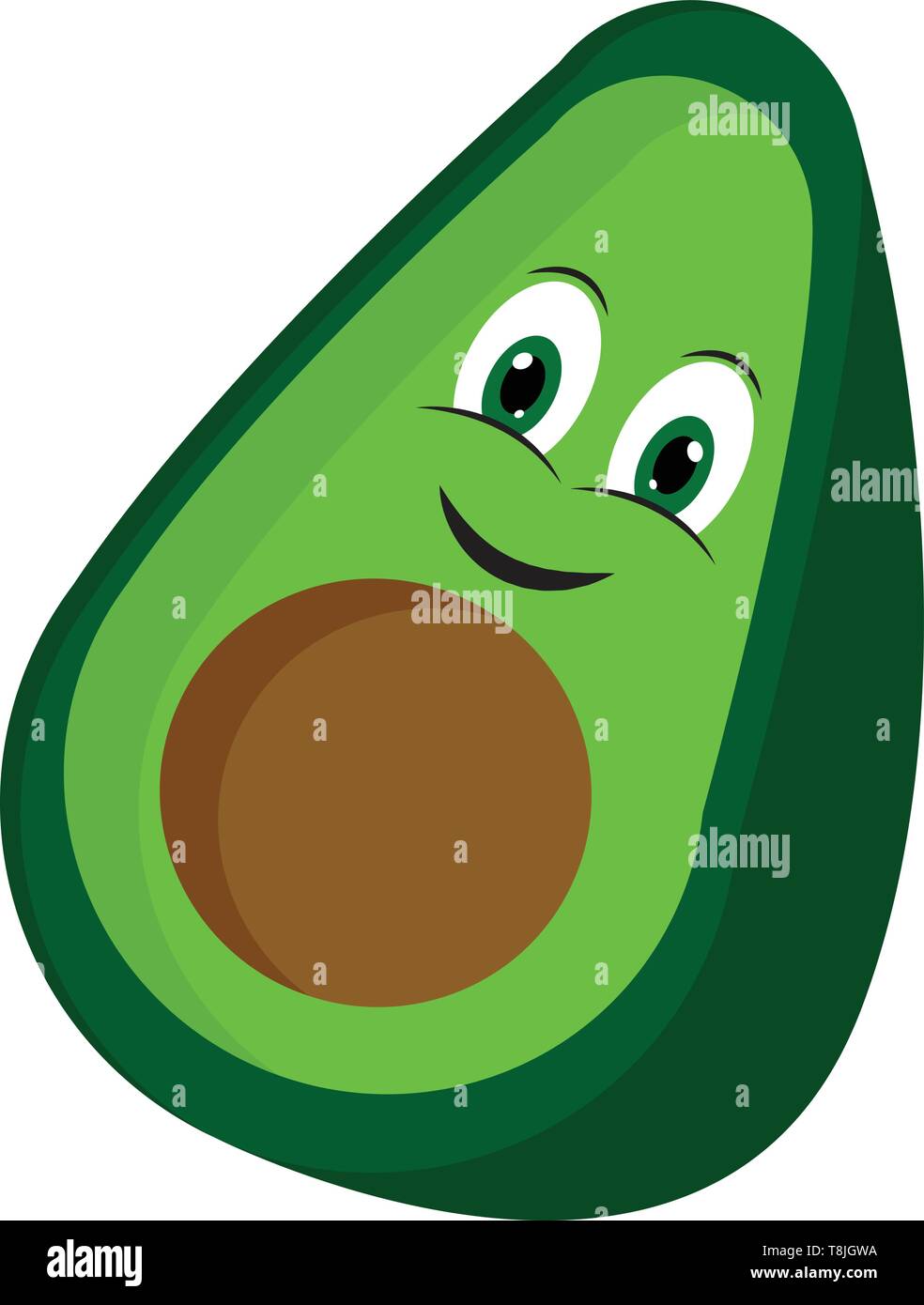 A picture of a smiling avocado, vector, color drawing or illustration ...