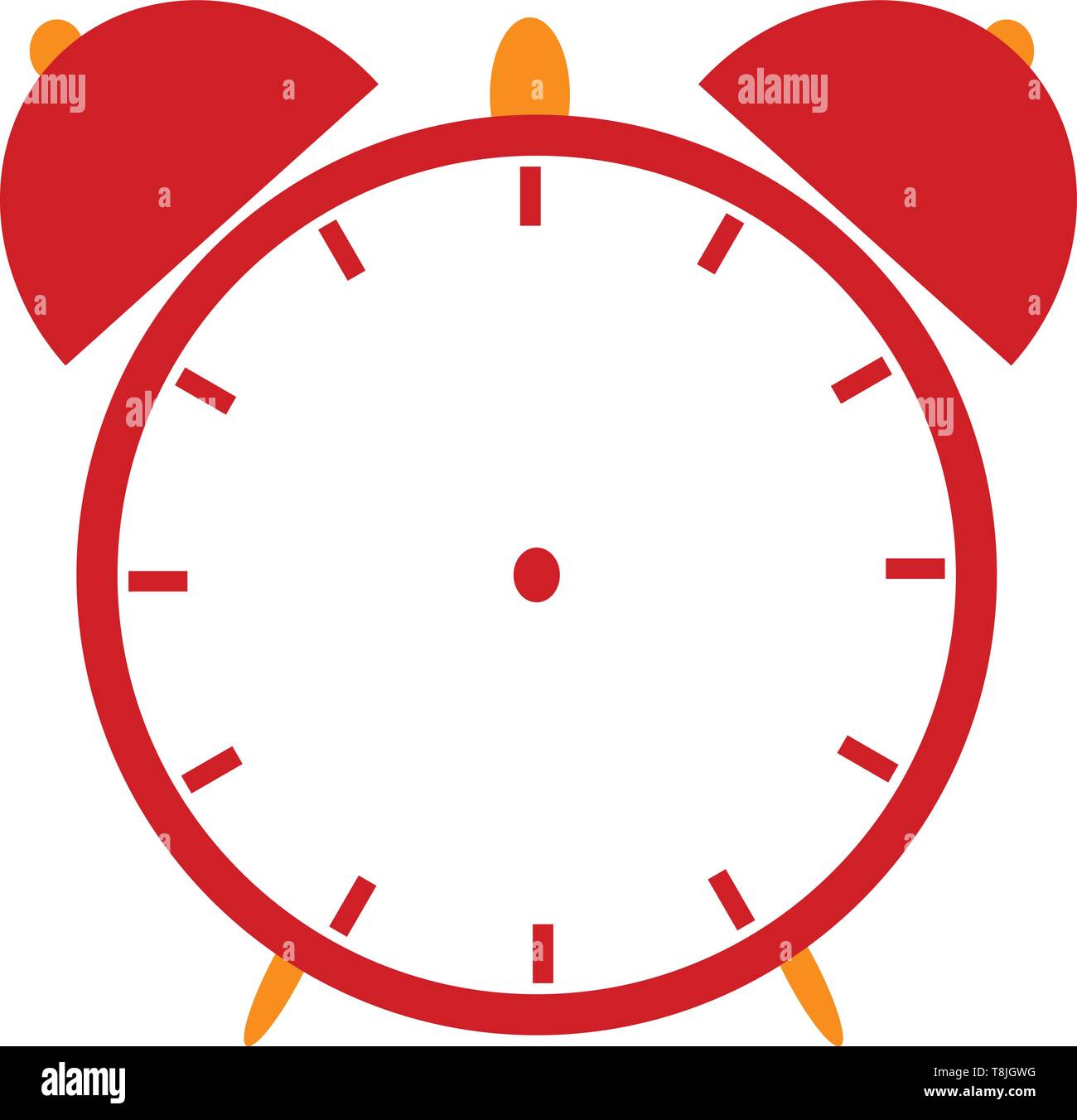 A picture of a red alarm clock, vector, color drawing or illustration ...