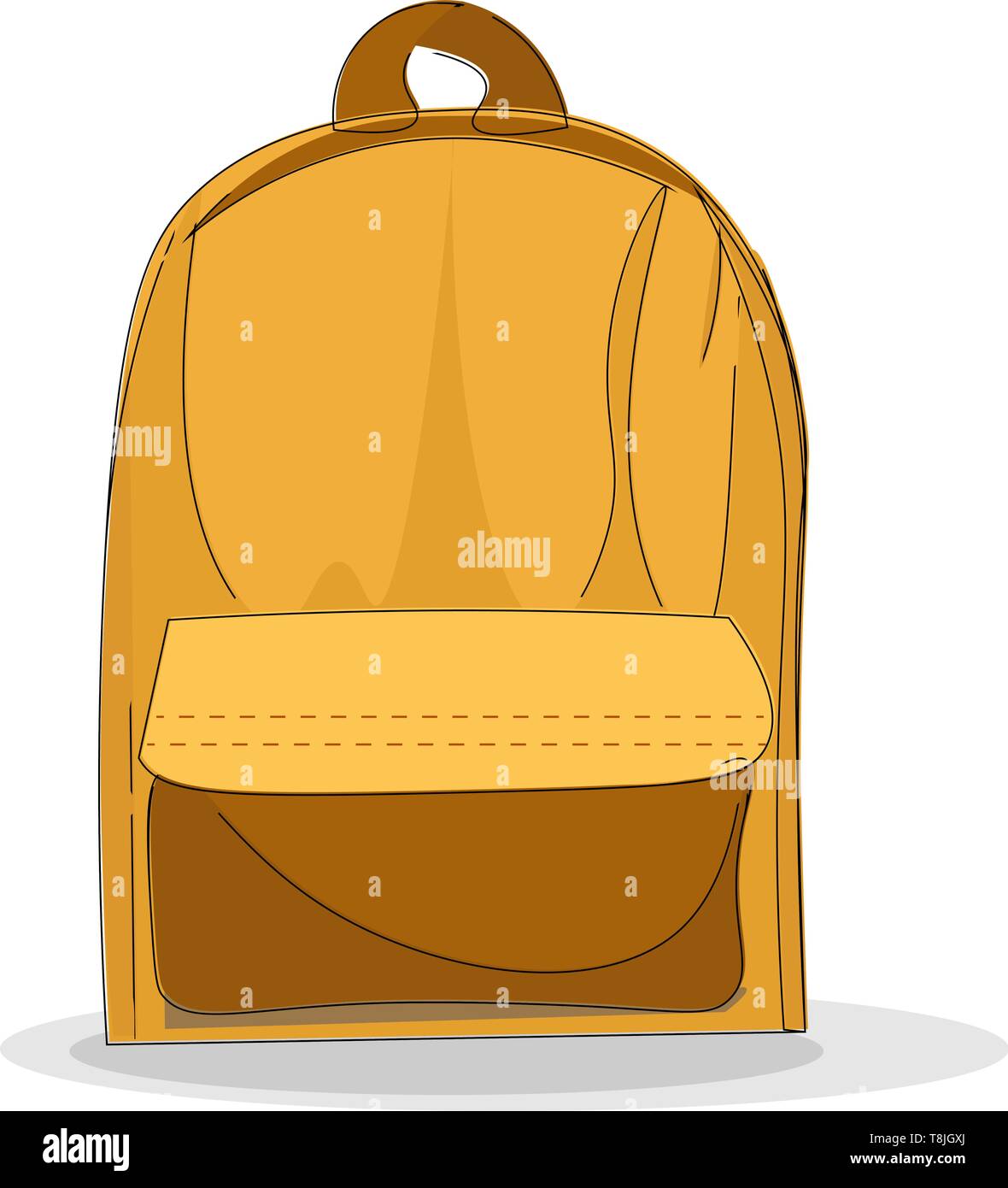 A yellow backpack, vector, color drawing or illustration Stock Vector ...