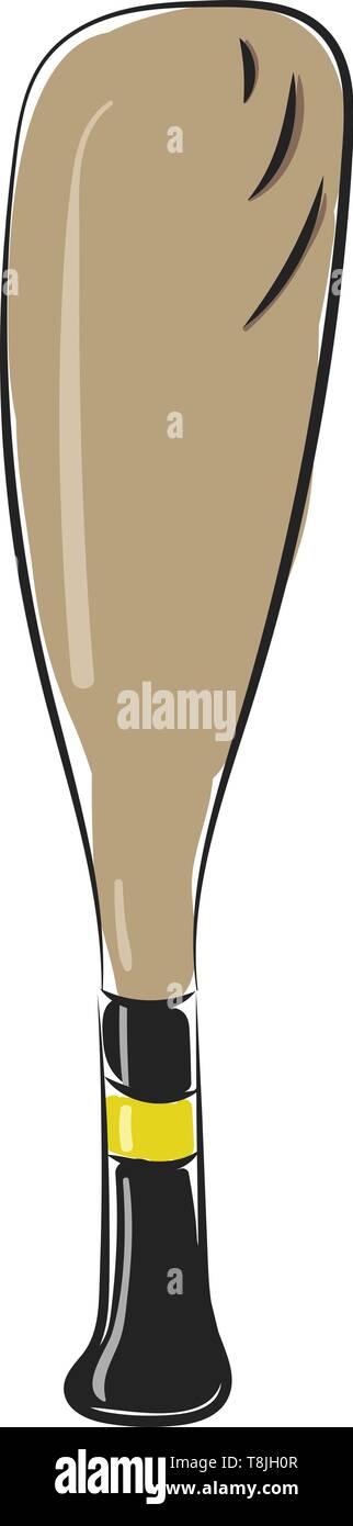A sketch of a brown baseball bat, vector, color drawing or illustration ...