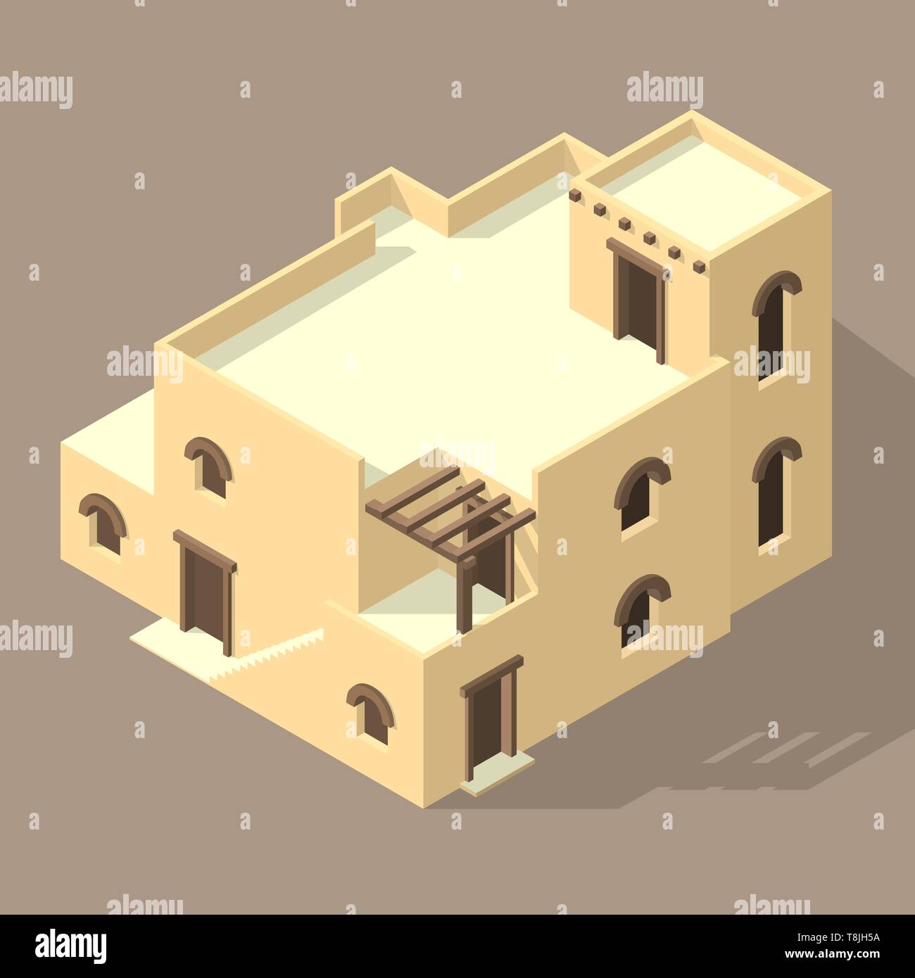 iso Arab house isolated on sandy Stock Vector Image & Art - Alamy