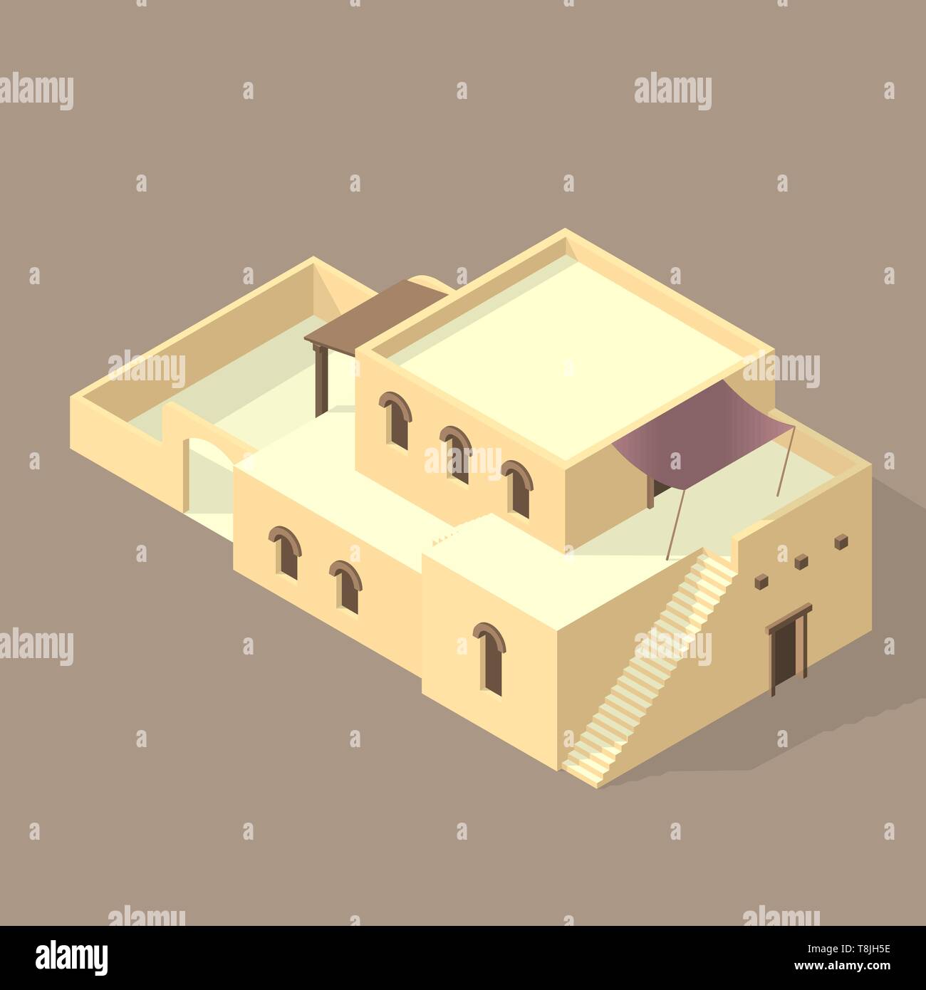 iso Arab house isolated on sandy Stock Vector Image & Art - Alamy