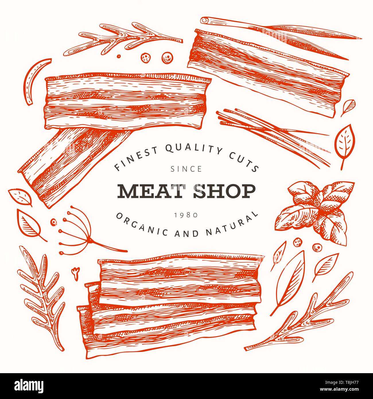 Vintage Bacon Illustration