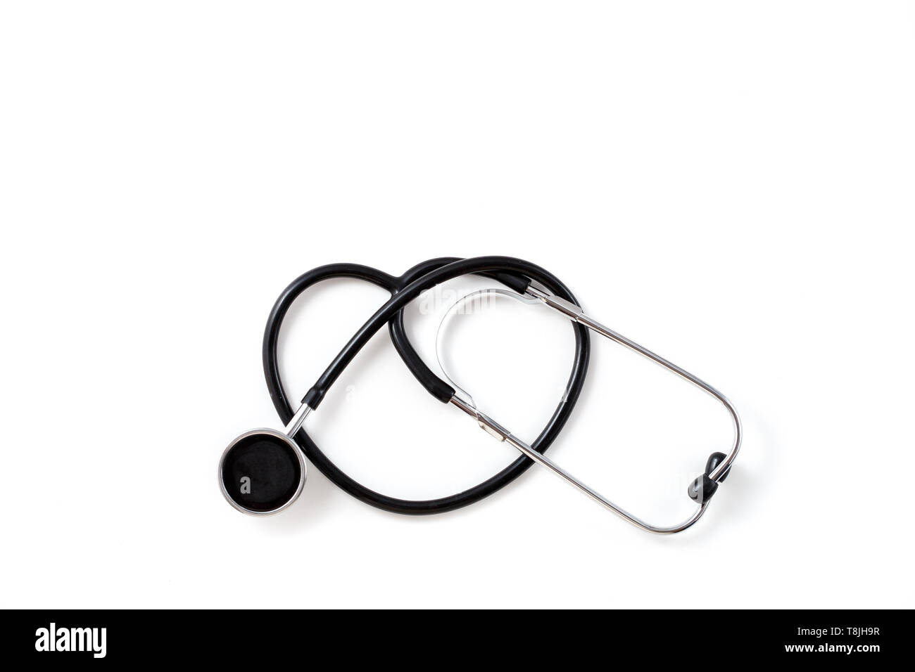 vintage stethoscope on white isolated background. top view Stock Photo ...
