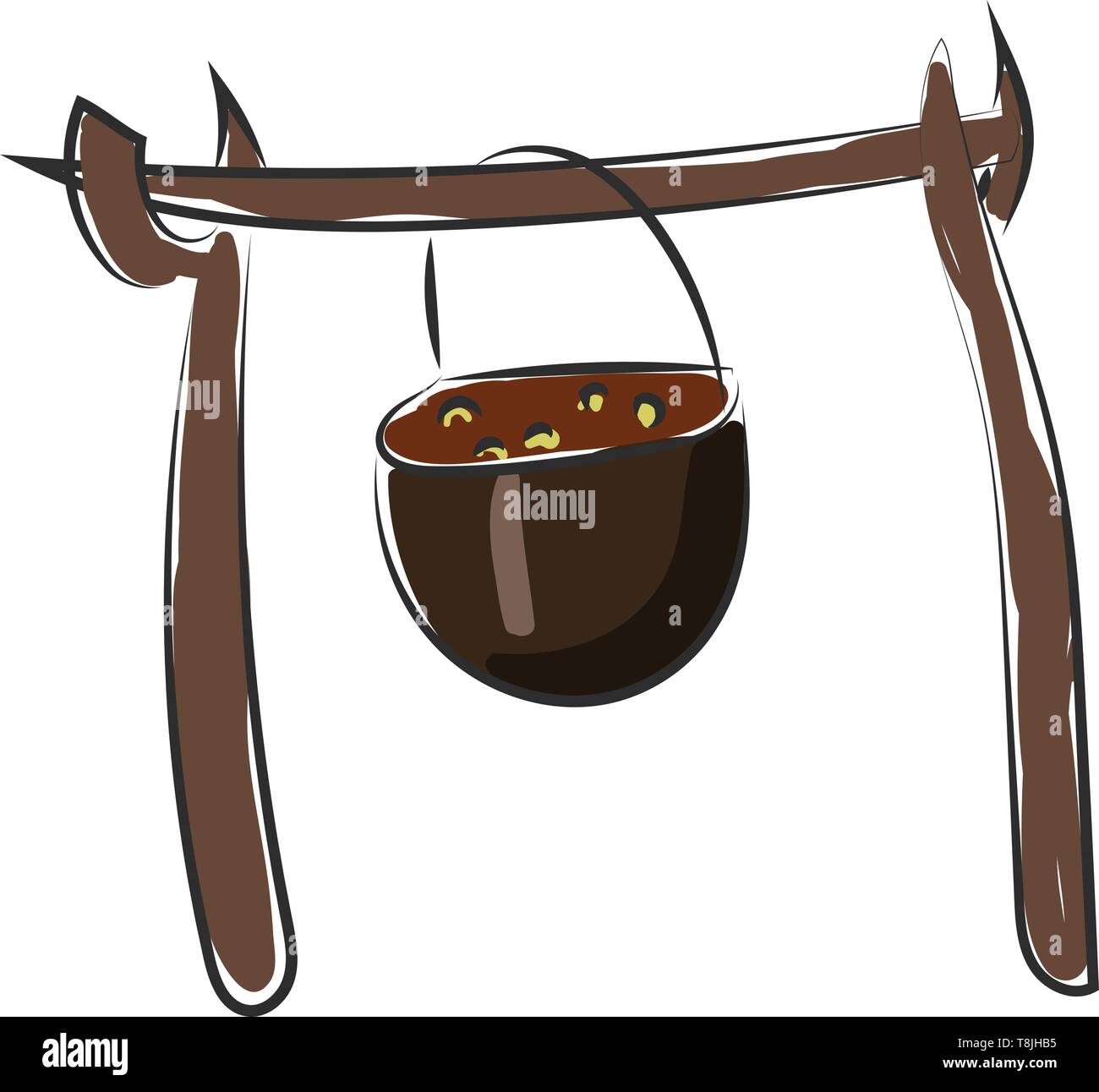Hanging cooking pot Stock Vector Images - Alamy