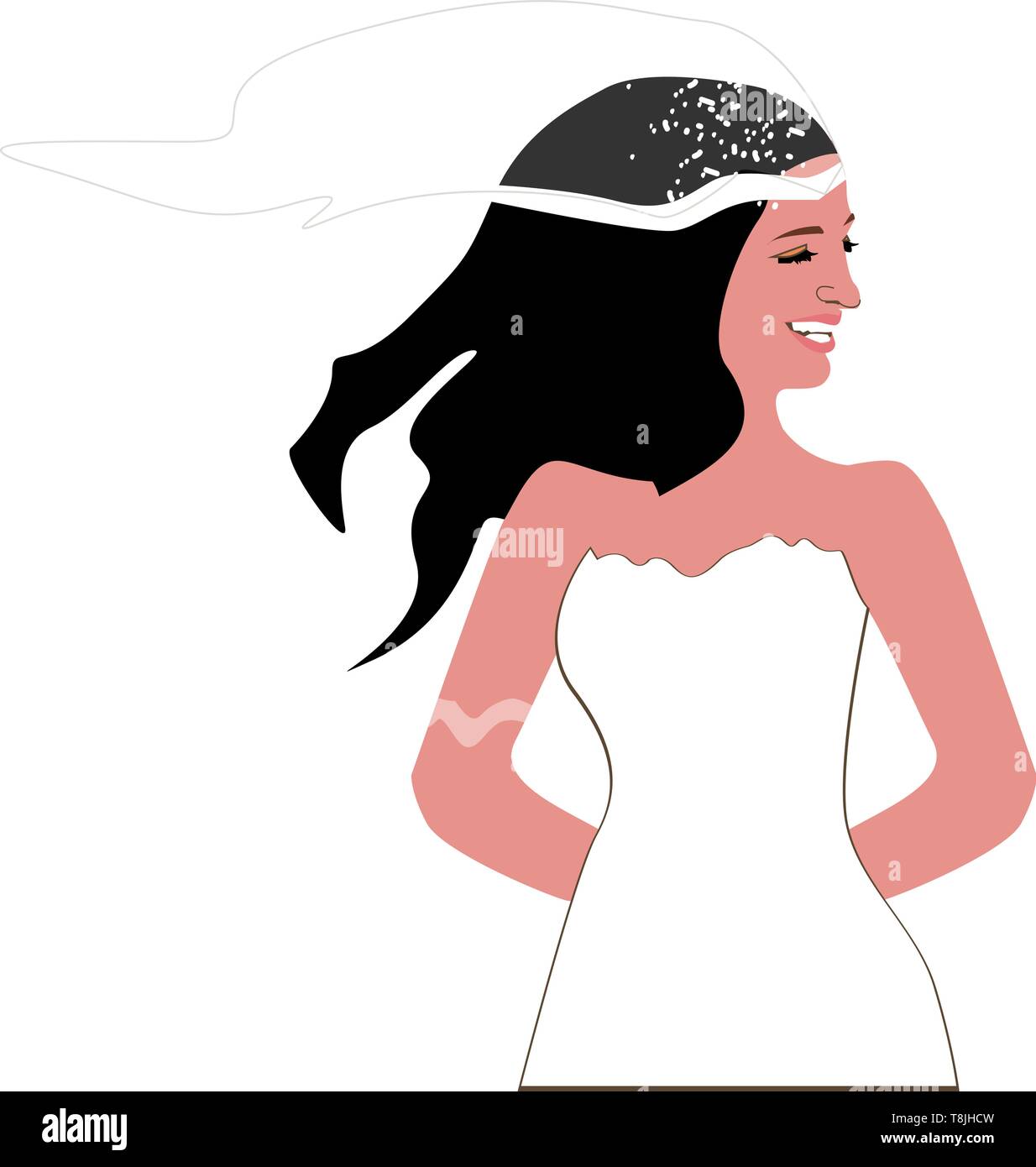 Woman in white wedding Stock Vector Images - Alamy