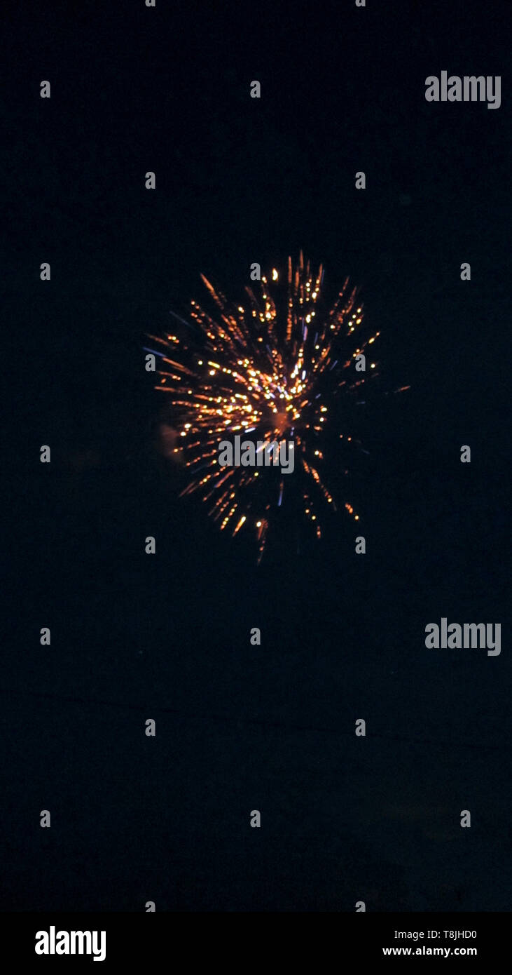 Fireworks light up the sky,New Year celebration Stock Photo - Alamy