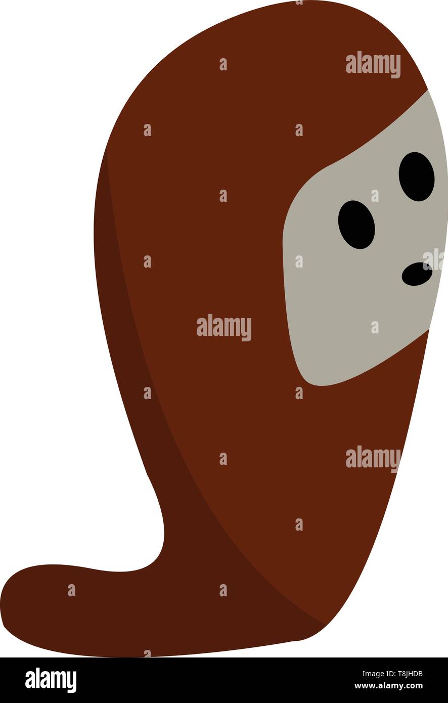 A brown wondering monster without arms, vector, color drawing or ...